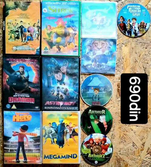 DVD crtaći Šrek Megamind Hero Artur Dragon