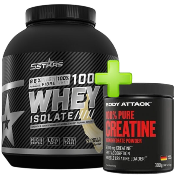 Whey Isolate 2kg + Creatin 300g – 5stars/Body Attack