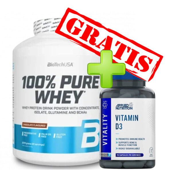 100% pure whey 2.27kg + gratis Vitamin D 90cap – BioTechUSA