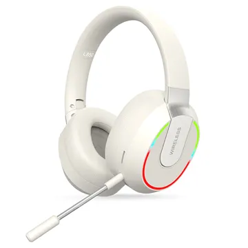 WIRELESS GAMING HEADSET L850 WITH RGB LIGHT (OPEN BOX - BULK SATISFACTORY) - WHITE