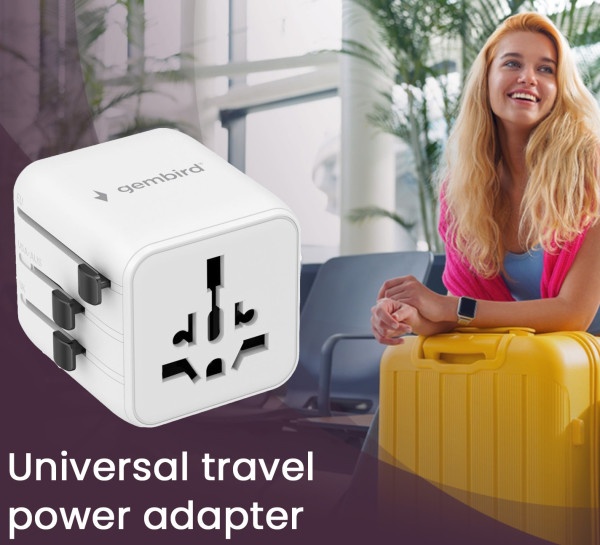Travel Adapter univerzalni TPA-INT-01-W Gembird, EU, USA, UK, AU