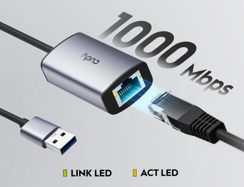 USB 3.0 ethernet adapter Cudy UE10A Fast Ethernet LAN adapter 10/100/1000, USB mrezna kartica