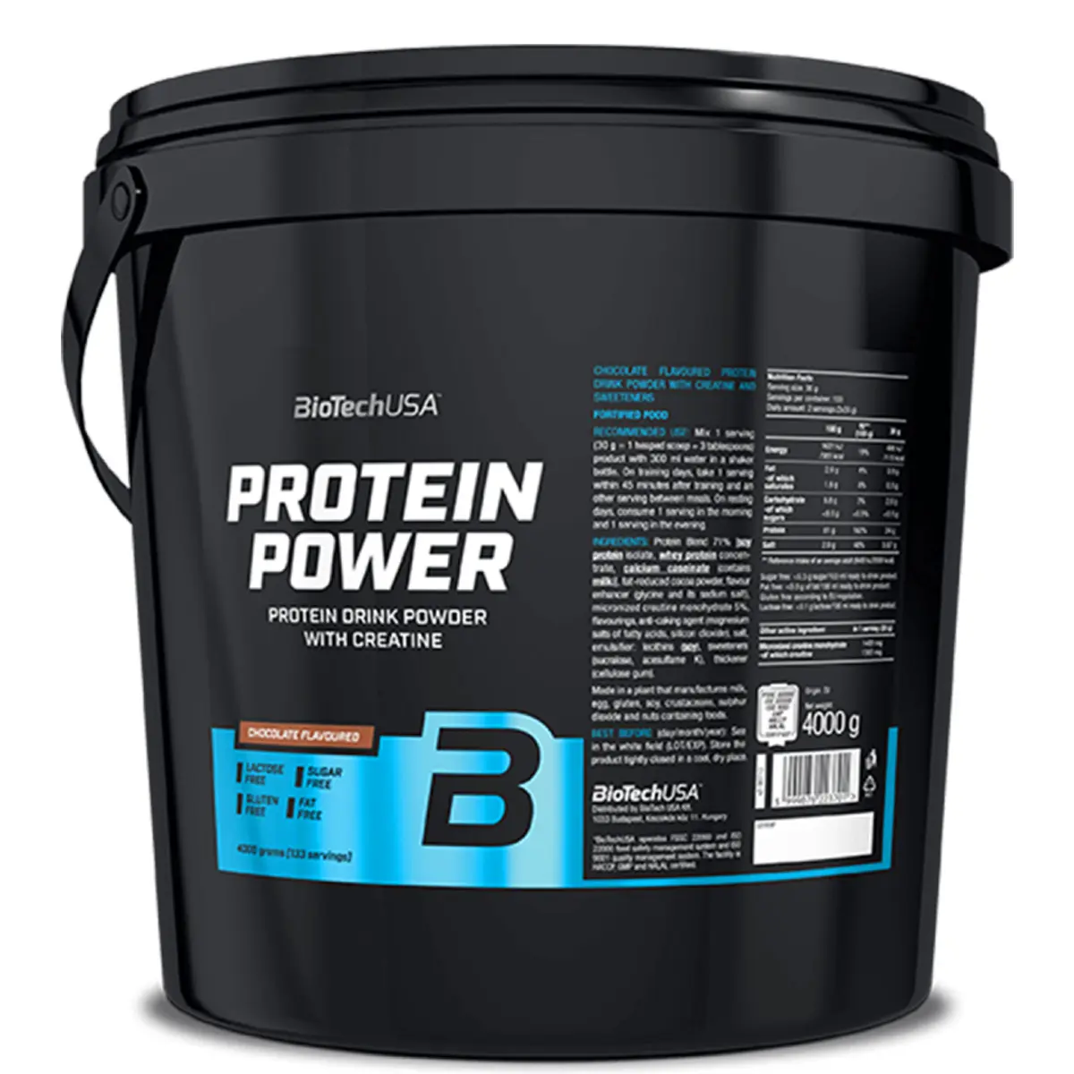 BIOTECHUSA Miks više vrsta proteina i kreatina Protein Power, Čokolada, 4kg