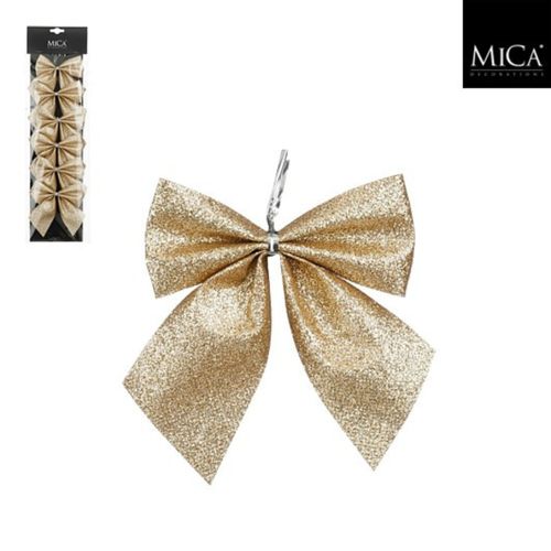 Novogodišnja dekoracija - BOW SET 6pcs 12cm 1179707 - Champagne - EDL