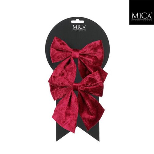 Novogodišnja dekoracija - BOW SET 2pcs 13cm 1181204 - Red - EDL