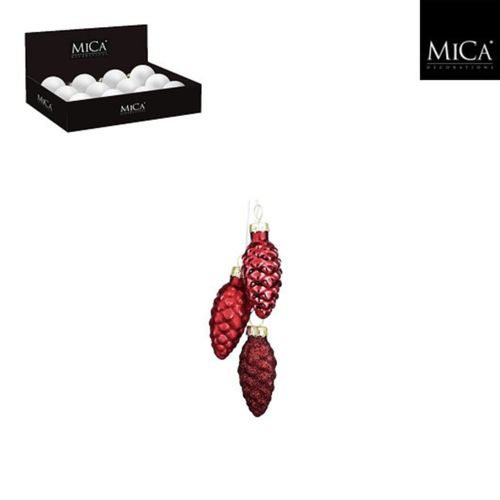Novogodišnja dekoracija ORNAMENT PINE CONE 6cm 1180967 - Red - EDL