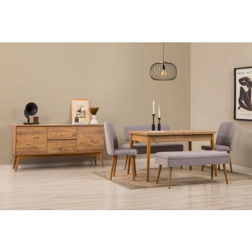 Vina Bench 04 0701 - Set od 6 komada sa produžnim stolom i stolicama