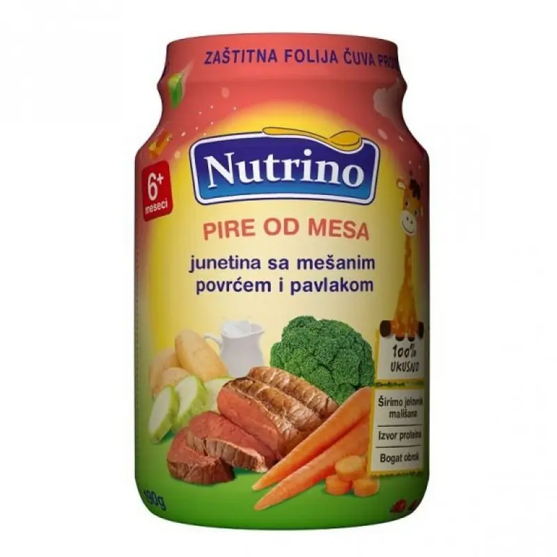 NUTRINO Pire od mesa - junetina sa mešanim povrćem i pavlakom 190 g