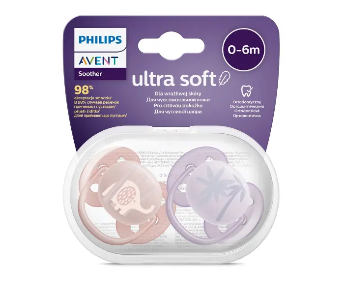 PHILIPS AVENT SCF091/09 Ultra Soft Varalica za devojčice, 0-6 m, 2 kom