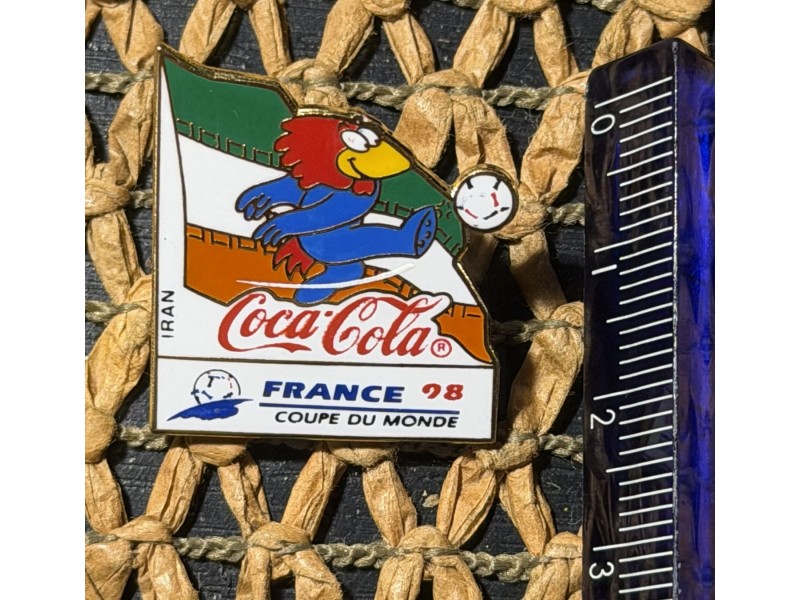 znacka FIFA Francuska 1998.g maskota Coca Cola sponzor