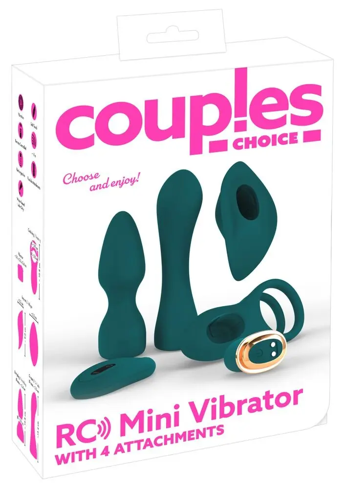 Couples Choice Mini vibrator sa daljinskim upravljacem, 5 delova