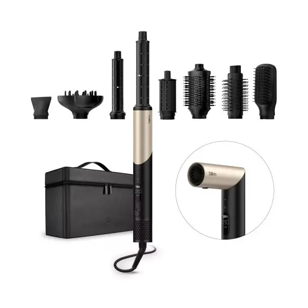 Silk'n 8u1 Fen i stajler za kosu Silkyair Flex E1 SIF8PE1001, 1300W, Zlatno-crni