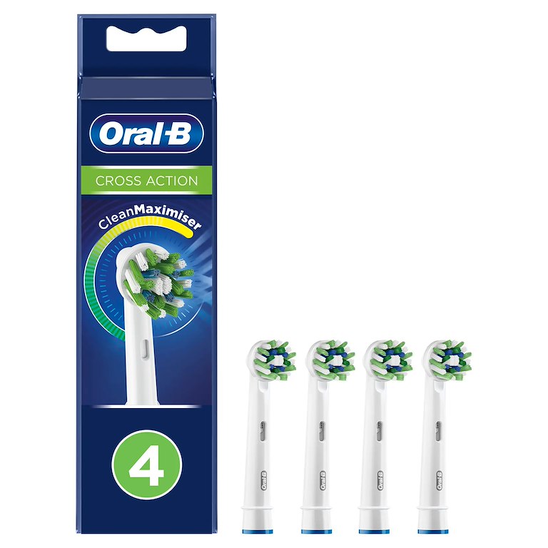 ORAL-B Zamenske glave za električnu četkicu Cross Action, 4 komada, Bele
