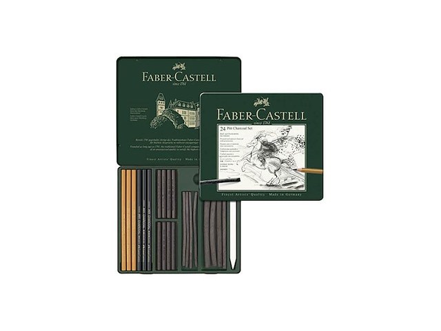 Ugalj za crtanje set 24 - Faber-Castell, Pitt Monochrome