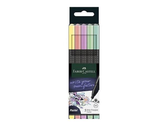 Flomaster lajner set 5 - Faber-Castell, Grip, pastel