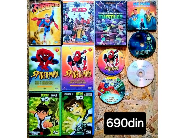 DVD crtaći Superman Spiderman Ben Ten He Man Kornjače