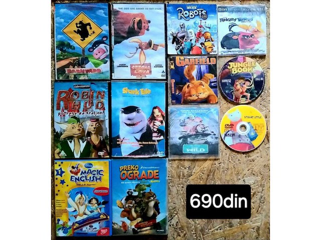 DVD crtaći Robin Hud Angry Birds Garfild Stjuart Litl