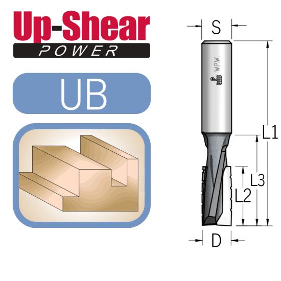 CNC glodalo za drvo ChipBreaker, Up Shear, ravno prečnik 12,7mm, dužina reznog dela 55mm, prihvat 12mm WPW UB27132
