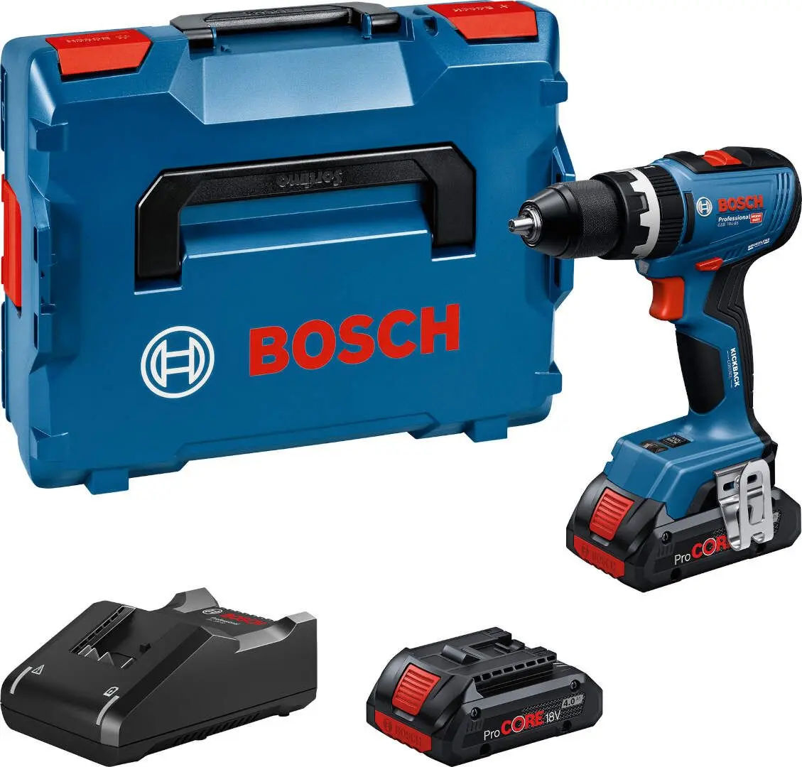Bosch Akumulatorska vibraciona bušilica - odvrtač GSB 18V-65, 18V, 2x4,0Ah ProCore + L-BOXX 136 06019N3306