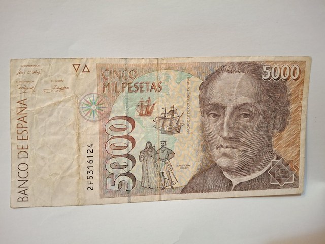 5000 pezeta Španija