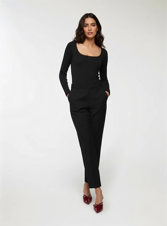 Pantalone chino jednobojni Crna