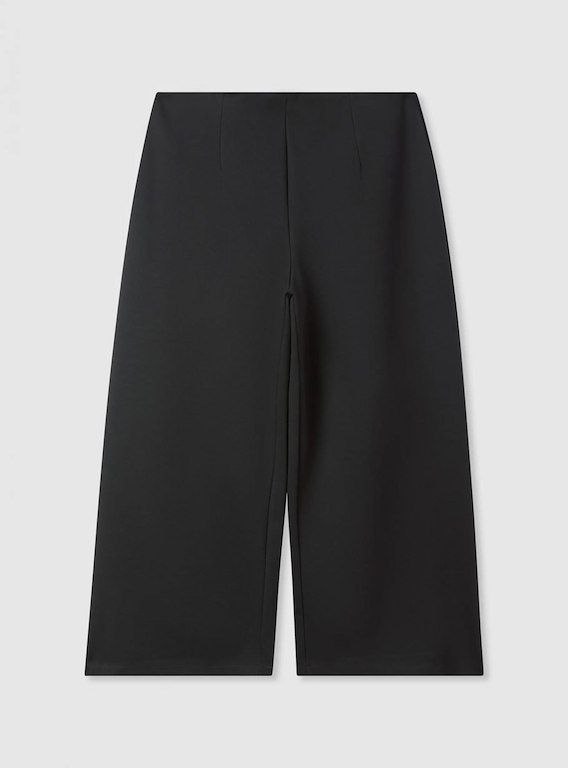 Pantalone culotte u jednobojnoj varijanti Crna