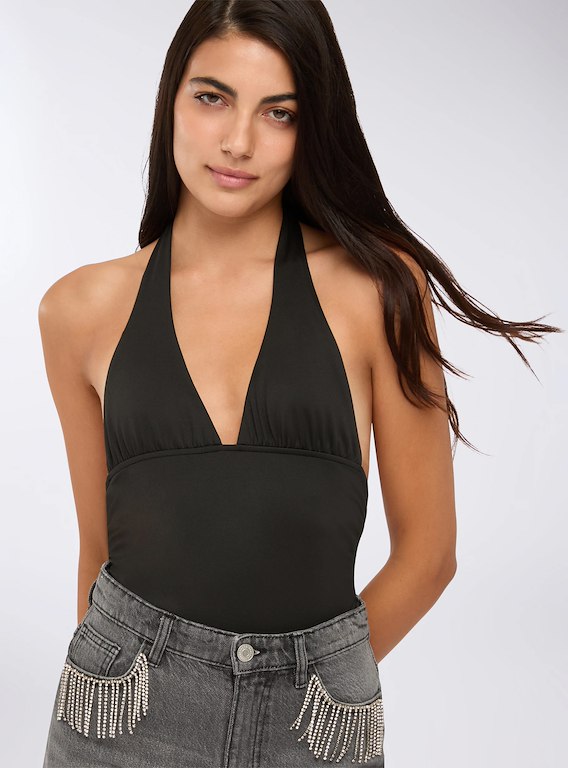 Body sa halter neck izrezom Crna