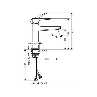 Hansgrohe Metropol 110 slavina za umivaonik sa automatskim podsklopom 32507000