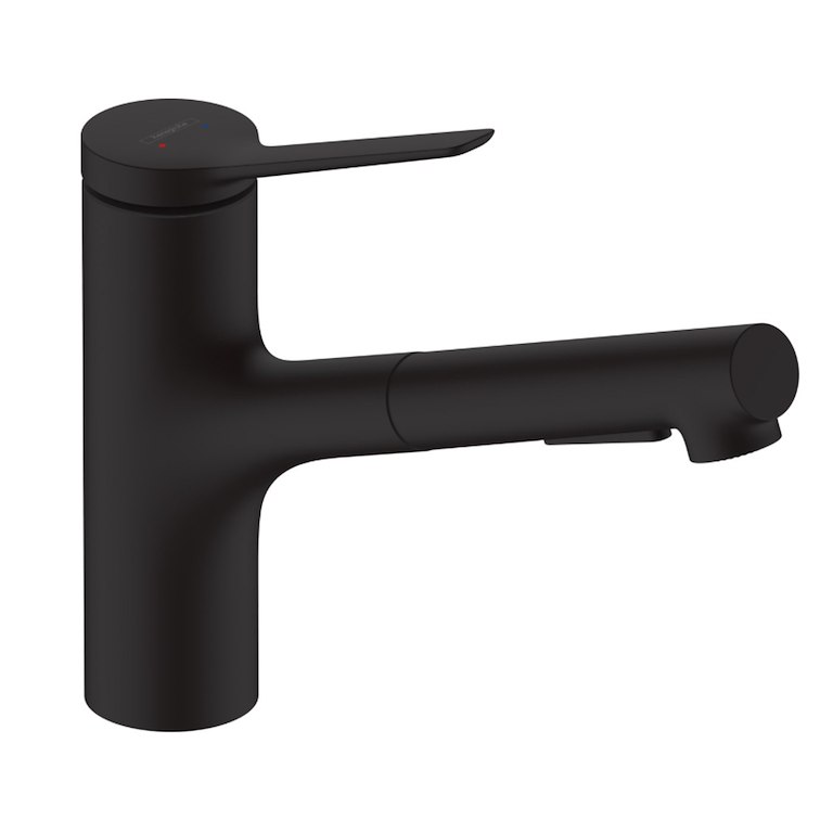 Hansgrohe Zesis M33 slavina za sudoperu 150 sa izvlacnim tušem dva mlaza sbox lite matt black 74803670