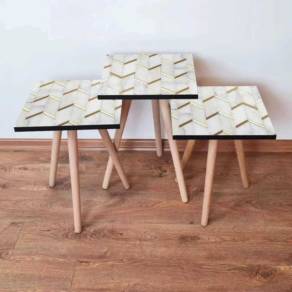 Hanah Home Set klub stočića 3Shp273, 3 komada, Šareni
