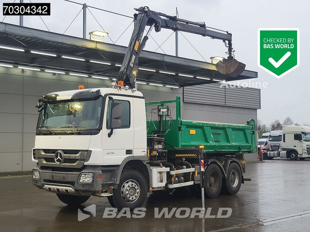 Mercedes-Benz Actros 2646 Actros 6X4 HIAB 122 BS-2 HIDUO Crane Kran 3-way tipp kiper