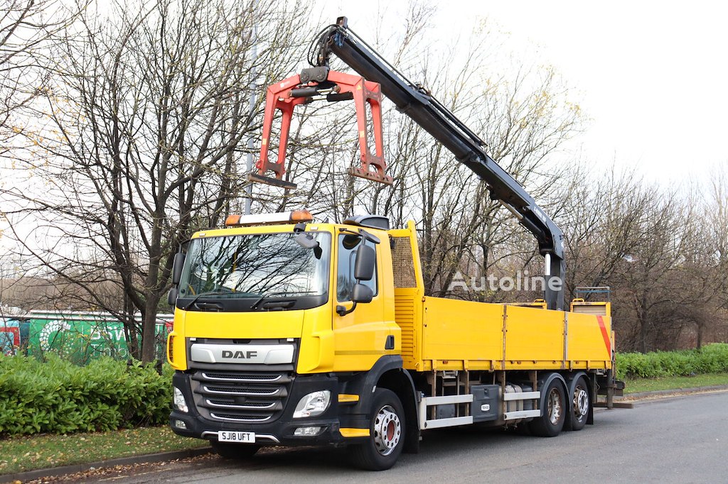 DAF CF 330 6X2 HIAB XS 188 CRANE DROPSIDE (2018) kamion s ravnom platformom
