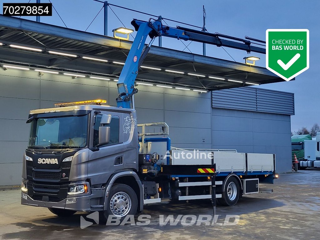 Scania P280 4X2 HMF 1420K-RC Kran Crane Leather seats Automatic Euro 6 kamion s ravnom platformom