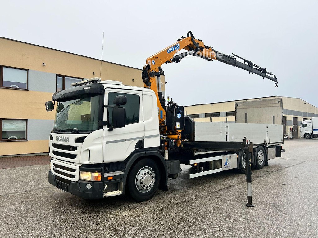 Scania P320 6X2*4 EURO6 + EFFER 175.2 2017 YEAR kamion s ravnom platformom