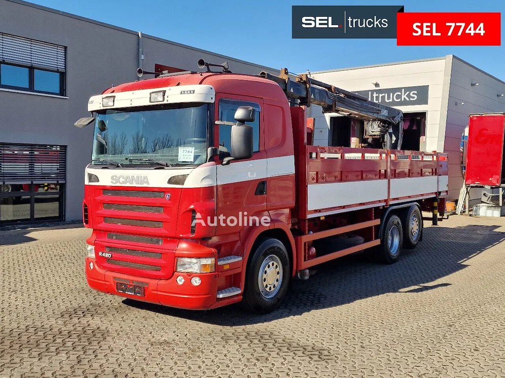 Scania R 380 LB6X2*4MNA Retarder / HIAB 166K / Lenkachse / Liftachse kamion s ravnom platformom