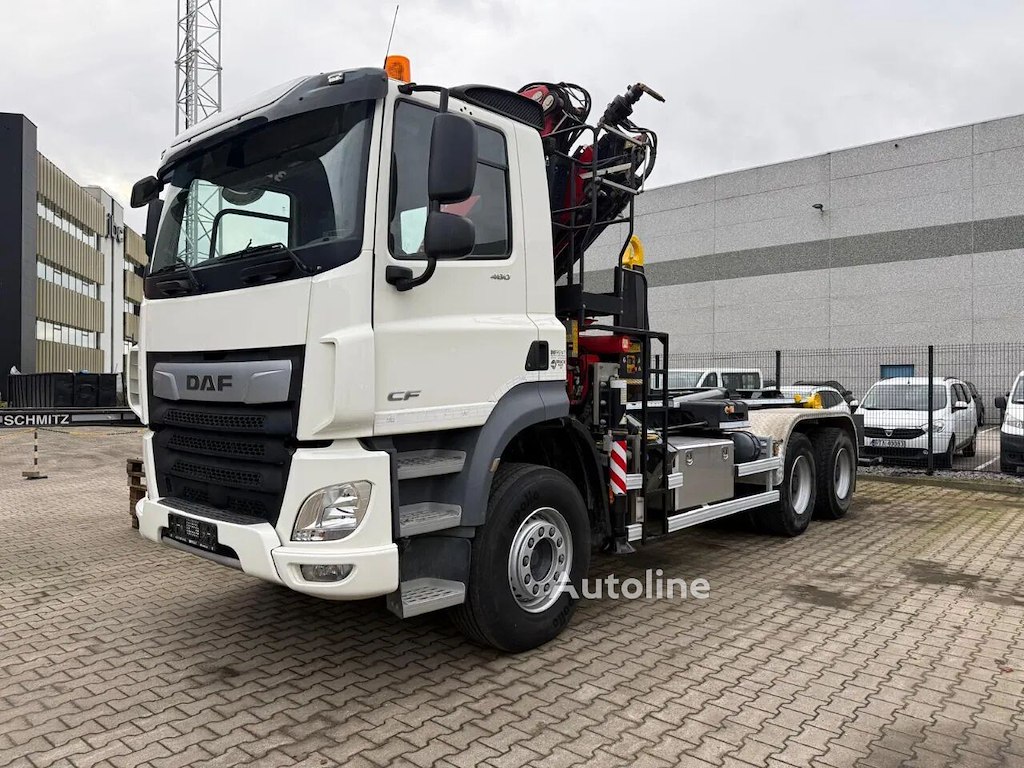 Novi DAF CF 480 FAT + Crane FASSI F235A.2.23 E-DYNAMIC + Containerhook TA kamion rol kiper