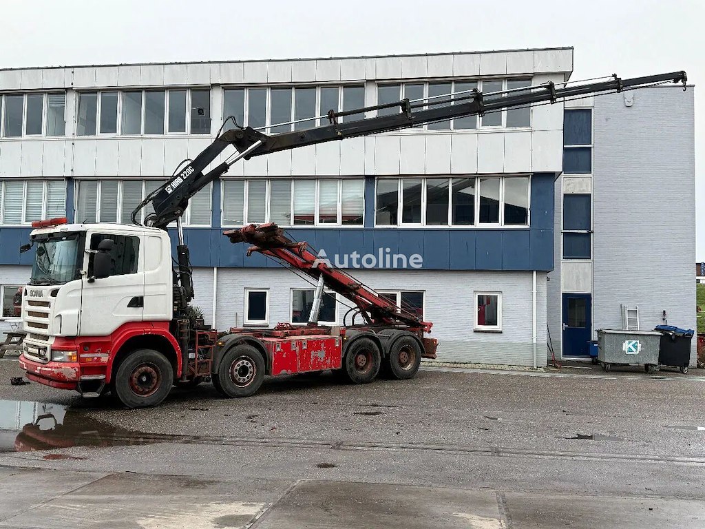 Scania R500 V8 8X4 + HIAB 220-5 + REMOTE + CABLELIFT - FULL STEEL SUSP. kamion sa kukom za podizanje tereta