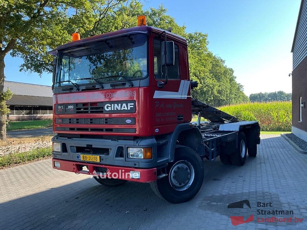 GINAF G 3333-S 6x6 Euro 1 Handgeschakeld met NCH 20 Ton kabelsysteem kamion sa kukom za podizanje tereta
