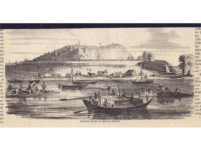 1854 beograd novinska gravura - celikorez
