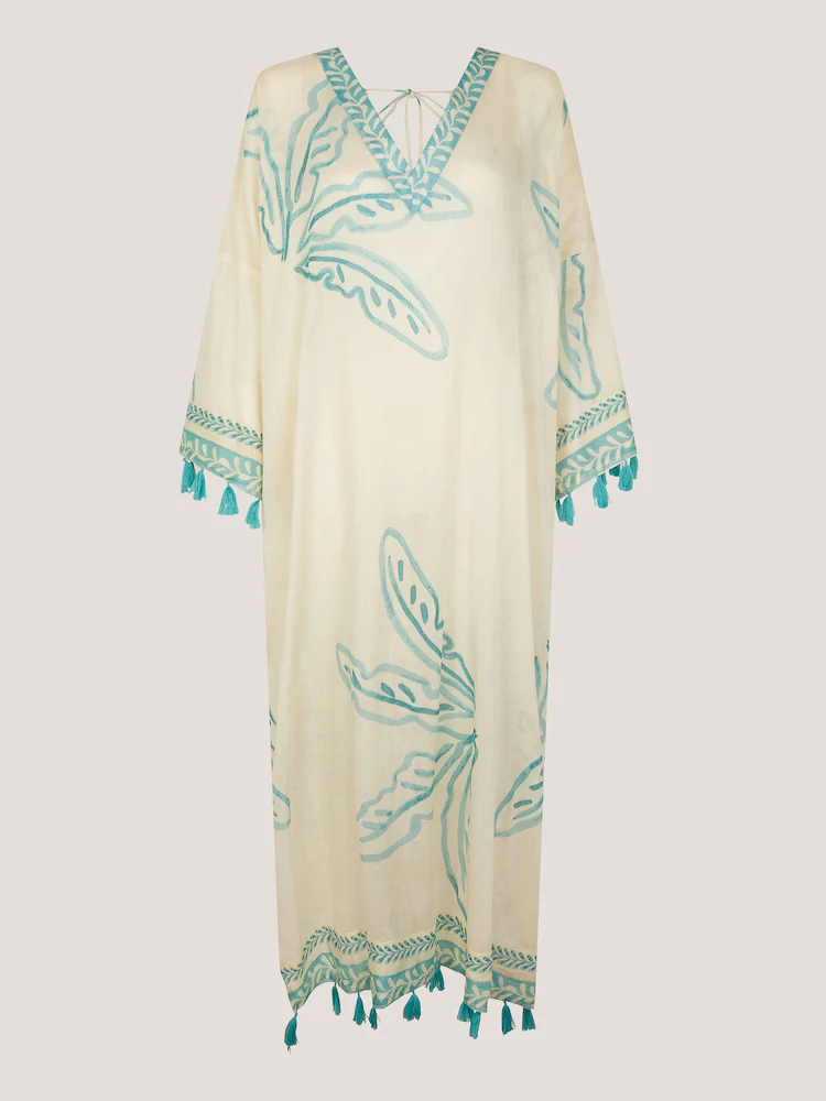 Monsoon Pam Palm Print Kaftan
