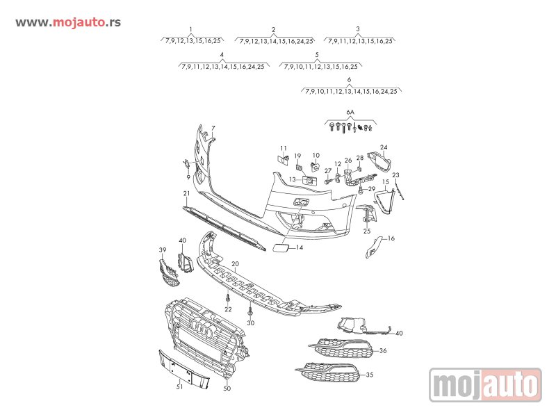Audi A3 Resetka Prednjeg Branika Otvor Maglenka Desno 12-17,NOVO