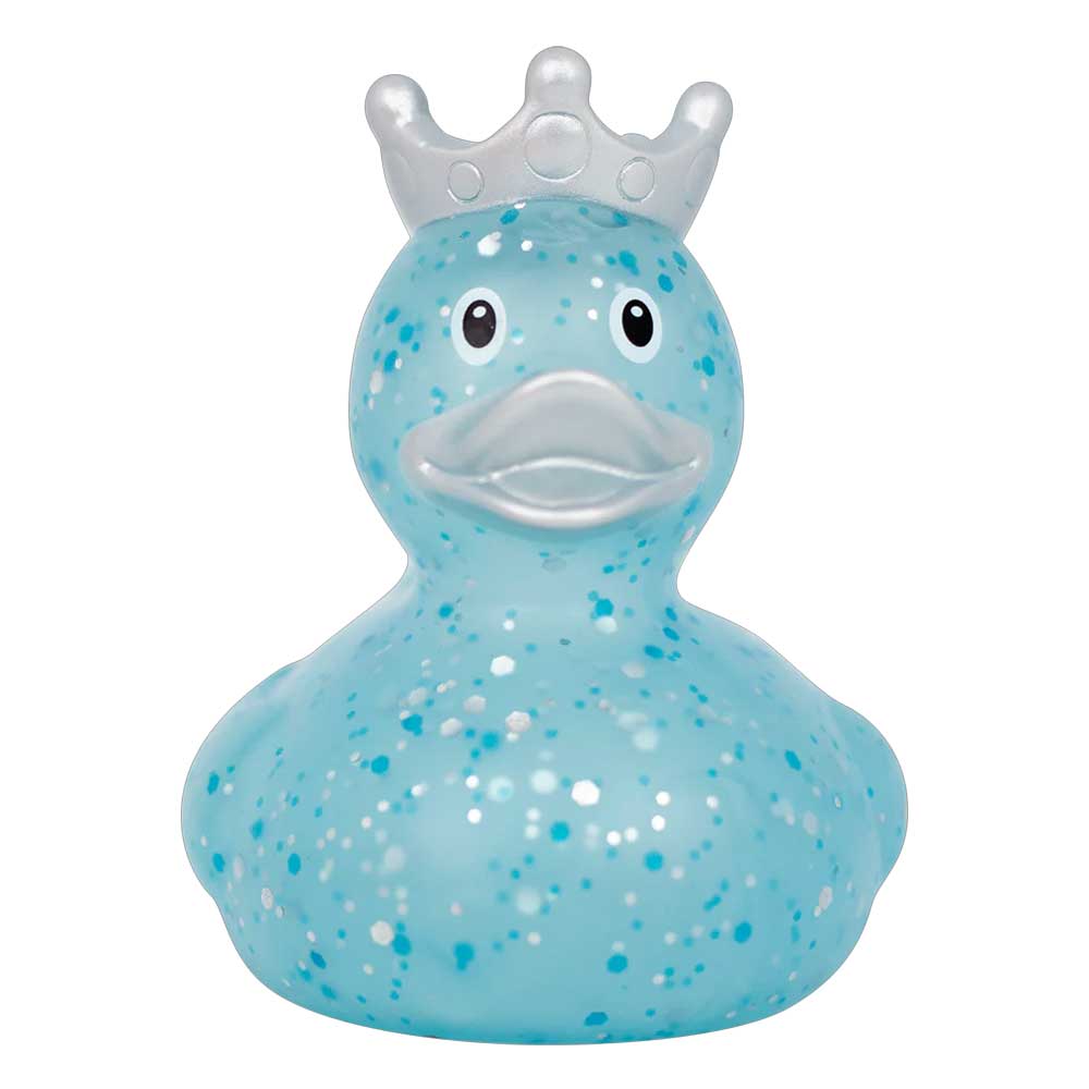 Lilalu Patkica - Glitter With Crown Blue - Rubber Duck 9cm