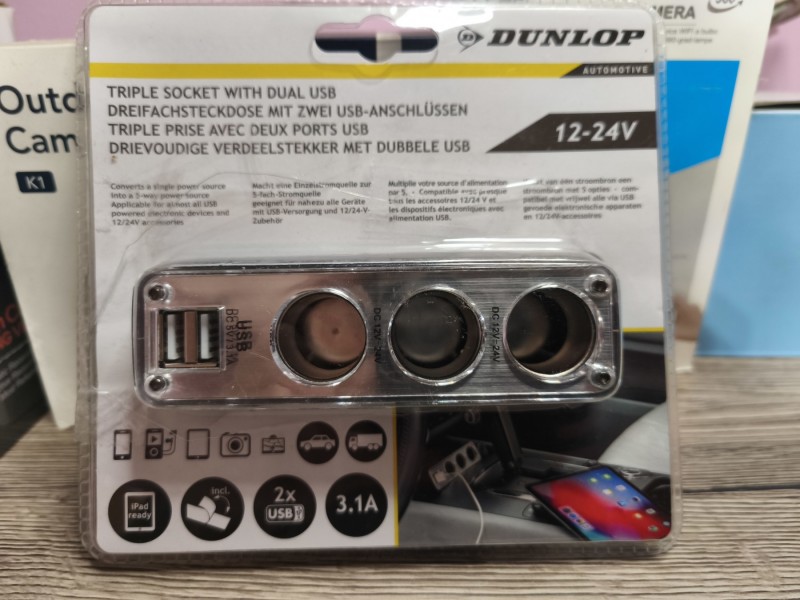 Dunlop USB RAZDELNIK SPLITER Za Upaljač 12V,24V Auto