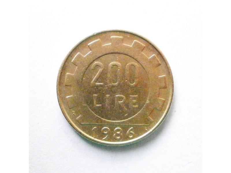 Italija 200 lira 1986