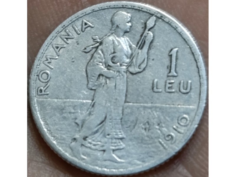 Romania - 1 Lei 1910, srebro