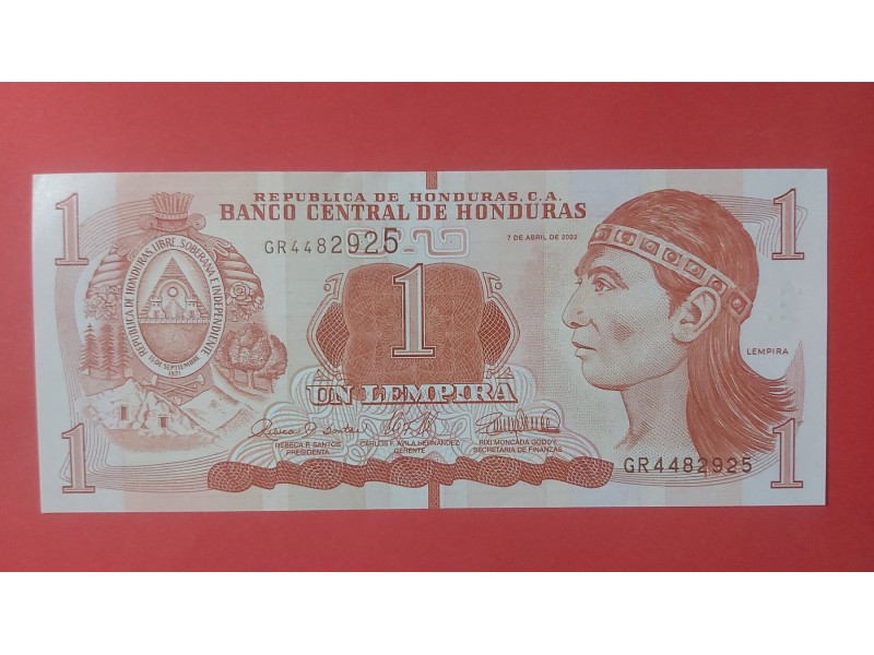 1 lempira 2022 god Honduras UNC