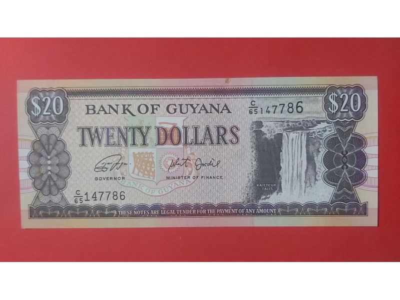 20 dollars 2018 god Gvajana UNC