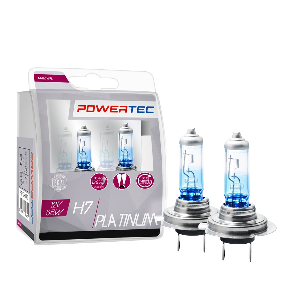 Auto sijalice Powertec Platinum +130% H7 12V /cena za par sijalica/