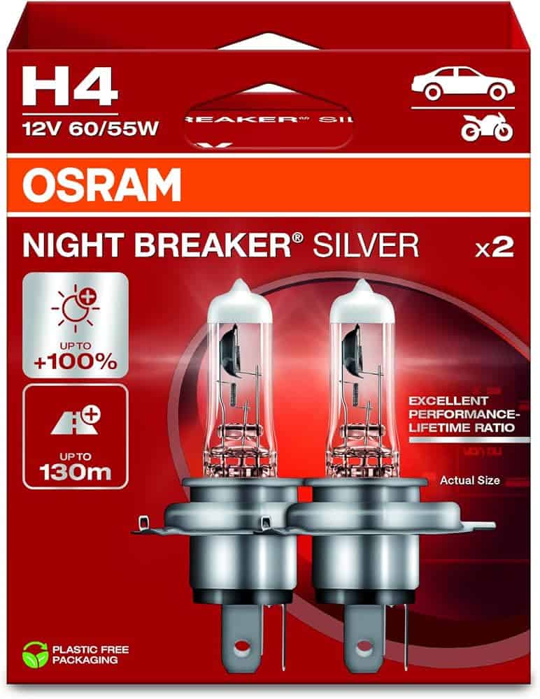 Auto sijalica Osram 12V H4 Night Breaker Silver +100%
