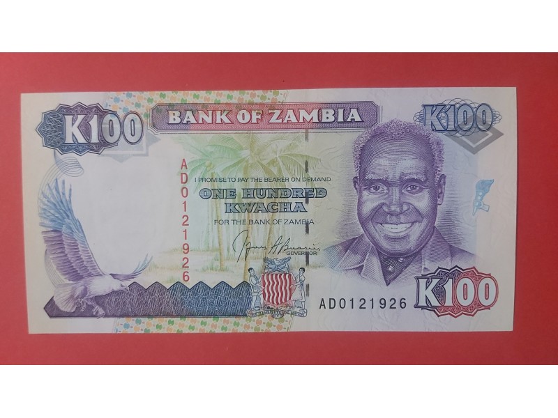 100 kwacha 1991 god Zambija UNC